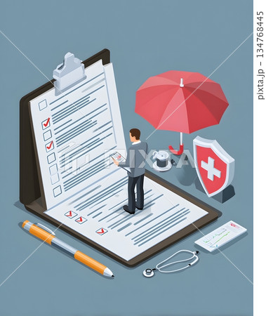 Vertical insurance claim approval confirmationのイラスト素材 [134768445] - PIXTA