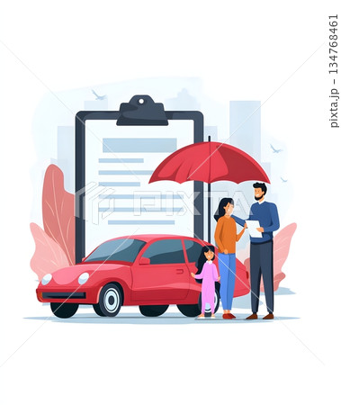 Vertical agency ready car insurance...のイラスト素材 [134768461] - PIXTA