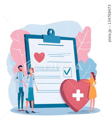 Vertical medical insurance claim approval...のイラスト素材 [134768473] - PIXTA