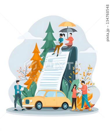Vertical agency ready insurance illustration...のイラスト素材 [134768548] - PIXTA