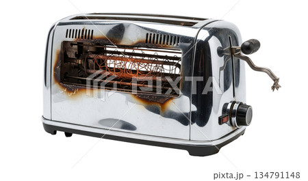 A broken toaster shows signs of wear and tear....のイラスト素材 [134791148 ...
