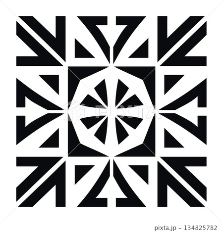 Geometric pattern with arrows and octagon in...のイラスト素材 [134825782] - PIXTA