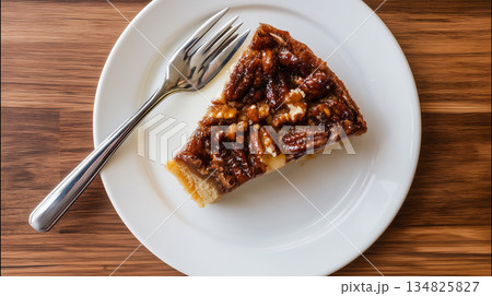 Minimalist Top View of Mexican Capirotada Bread...のイラスト素材 [134825827 ...