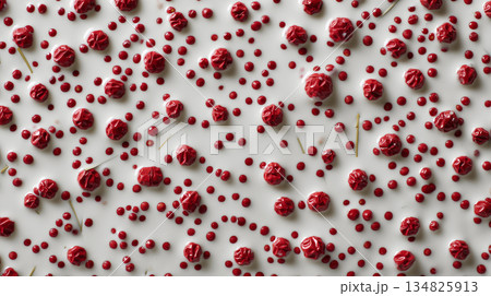 Abstract Top View of Red Pepper Pieces in...のイラスト素材 [134825913] - PIXTA