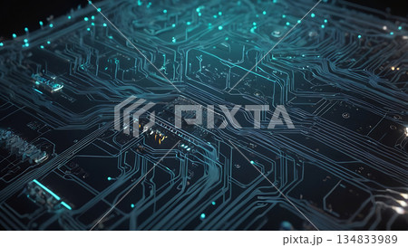 Cinematic Depth of Field on Circuit Compositionのイラスト素材 [134833989] - PIXTA