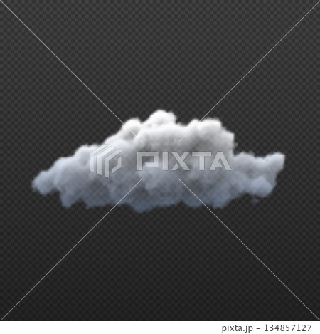 A realistic, fluffy, white cloud with overlay...のイラスト素材 [134857127] - PIXTA