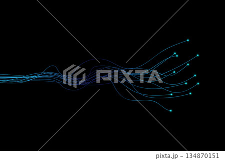 Abstract Digital Data Flow Lines with Glowing...のイラスト素材 [134870151] - PIXTA