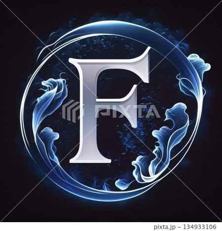 Symbol of the letter F on a dark background...のイラスト素材 [134933106] - PIXTA
