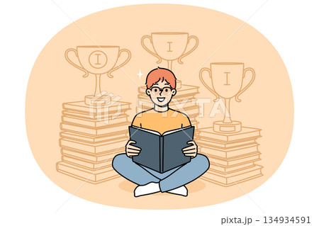Boy prodigy elementary school student holding...のイラスト素材 [134934591] - PIXTA