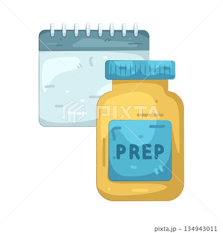 Illustration of prep medication with calendar のイラスト素材 [134943011] - PIXTA