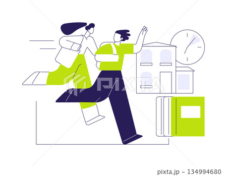 Being late isolated cartoon vector illustrations.のイラスト素材 [134994680 ...
