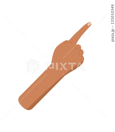 Cartoon bare hand with raised index finger....のイラスト素材 [135010349] - PIXTA