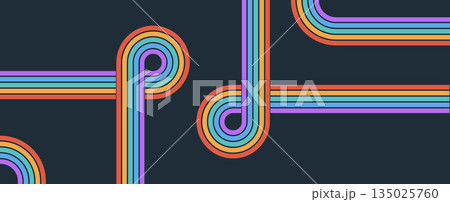 Groovy Parallel Stripe Rainbow Designのイラスト素材 [135025760] - PIXTA