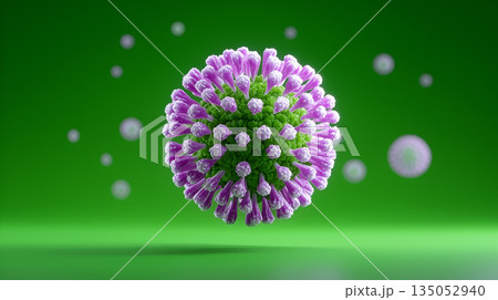 Virus particle appears in 3D representation...のイラスト素材 [135052940] - PIXTA