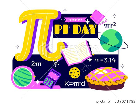 National Pie Day Vector Illustration on January...のイラスト素材 [135071785 ...