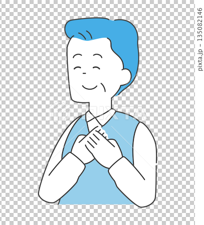 Illustration of a relieved senior man - Vector - Stock Illustration ...