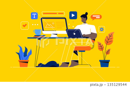 Flat Modern design Illustration of Designerのイラスト素材 [135129544] - PIXTA