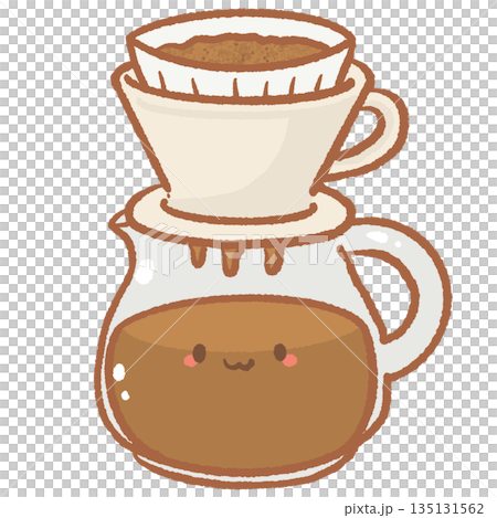 Cute coffee drip maker with happy carafe...のイラスト素材 [135131562] - PIXTA