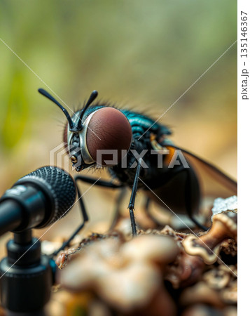 Fly Takes the Mic An Insect's Unexpected...のイラスト素材 [135146367] - PIXTA