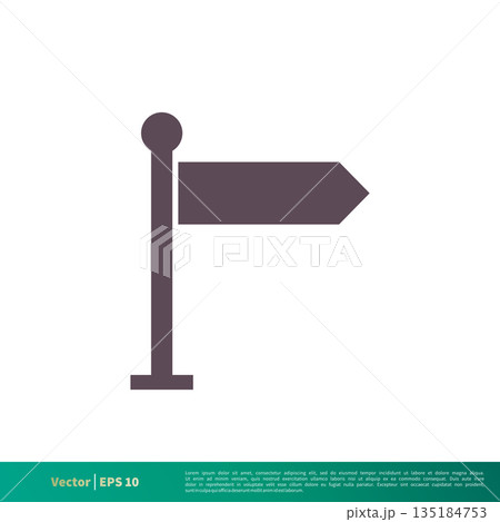 Empty Street Sign Board Icon Vector Logo...のイラスト素材 [135184753] - PIXTA
