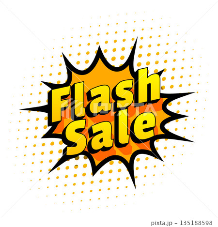 crazy season end flash sale template in comic...のイラスト素材 [135188598] - PIXTA