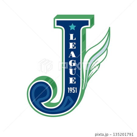 Letter J varsity sport patch label for school...のイラスト素材 [135201791] - PIXTA