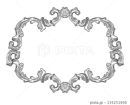 Horizontal abstract retro ornate frame vector...のイラスト素材 [135251930] - PIXTA