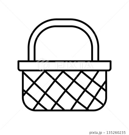 Outline Illustration of an Empty Basket...のイラスト素材 [135260235] - PIXTA