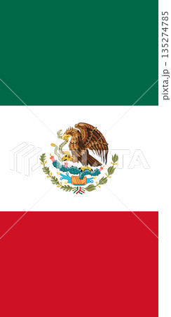 Mexico vertical flag in official colors,...のイラスト素材 [135274785] - PIXTA