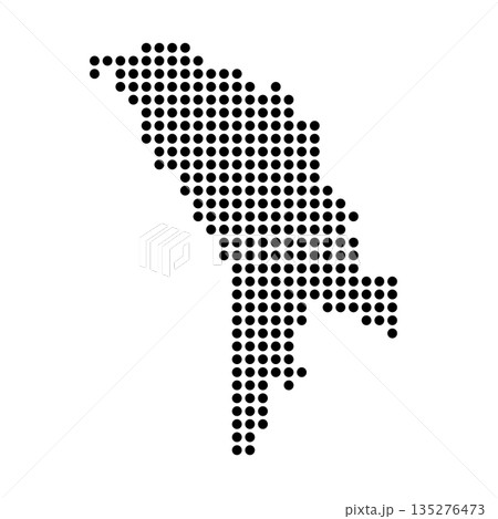 Moldova country dotted map. Black spot pixel...のイラスト素材 [135276473] - PIXTA