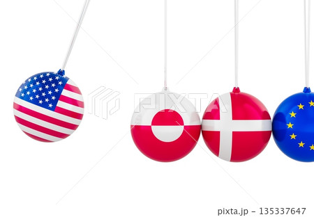 USA Greenland Denmark and EU pendulum balls,...のイラスト素材 [135337647] - PIXTA