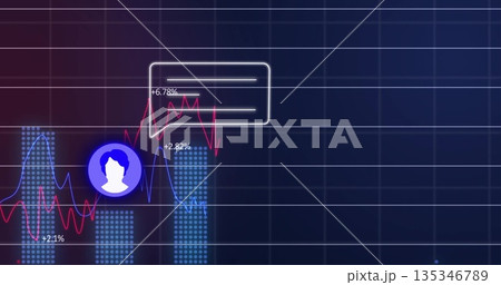 Purple avatar icon floating in dashboard, with...のイラスト素材 [135346789 ...