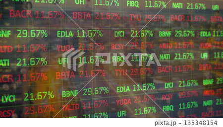 Displaying ticker board showing stock symbols...のイラスト素材 [135348154] - PIXTA