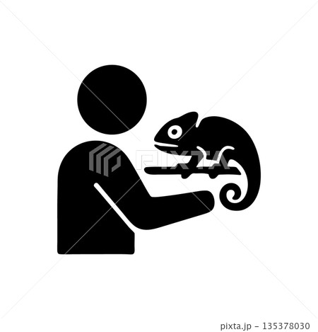 Intrigued Gaze with Exotic Reptile Iconのイラスト素材 [135378030] - PIXTA