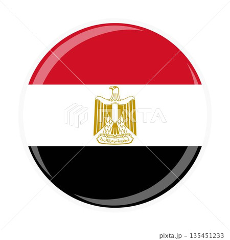 Egypt national round circle flag emblem...のイラスト素材 [135451233] - PIXTA