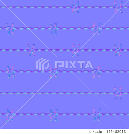 Barbed Wire Fence Normal Map for 3D Game...のイラスト素材 [135482018] - PIXTA