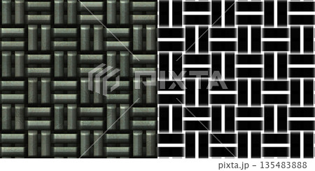 Seamless pattern of iron ingots. Polished iron...のイラスト素材 [135483888 ...