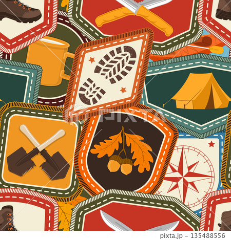 Set of Scout seamless pattern or background....のイラスト素材 [135488556] - PIXTA