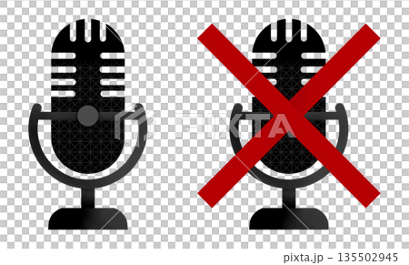 Microphone mute and unmute icon illustration...のイラスト素材 [135502945] - PIXTA