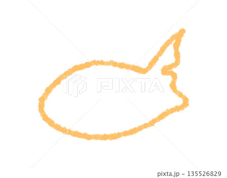 Crayon squiggle speech bubble outline with soft...のイラスト素材 [135526829 ...