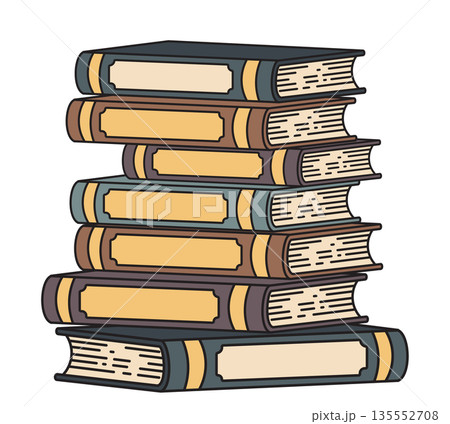 Cartoon Stack of Colorful Booksのイラスト素材 [135552708] - PIXTA
