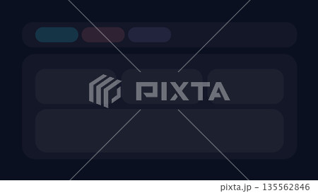 Dark user interface with top navigation pills...のイラスト素材 [135562846] - PIXTA