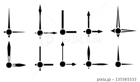 Clock arms iconsのイラスト素材 [135565533] - PIXTA