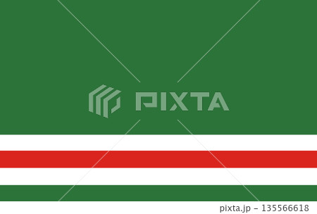 Flag of Chechnya. Chechen national flag....のイラスト素材 [135566618] - PIXTA