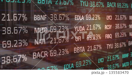 Streaming stock ticker overlay showing...のイラスト素材 [135583470] - PIXTA