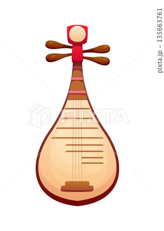 Cartoon pipa lute China culture icon or item....のイラスト素材 [135663761] - PIXTA