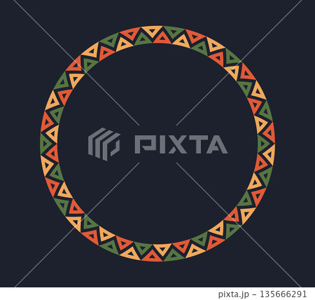 Mexican pattern circle frame. African ethnic...のイラスト素材 [135666291] - PIXTA