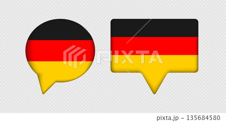 Flag of Germany in speech bubble.のイラスト素材 [135684580] - PIXTA