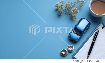 Auto insurance branding background with copy spaceのイラスト素材 [135685813 ...