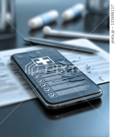 Vertical insurance claim notification conceptのイラスト素材 [135686117] - PIXTA